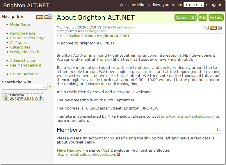 Code rant: The New Brighton ALT.NET Wiki